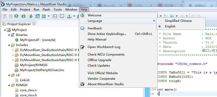 【BLE 5.3无线MCU CH582】2、MounRiver IDE初体验_mounriver run-CSDN博客
