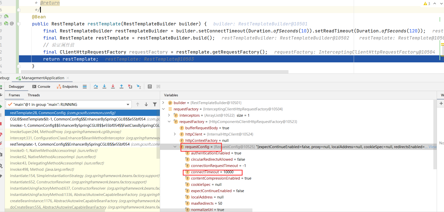 记-RestTemplate连接超时时间设置不生效问题_resttemplate 超时时间不生效-CSDN博客