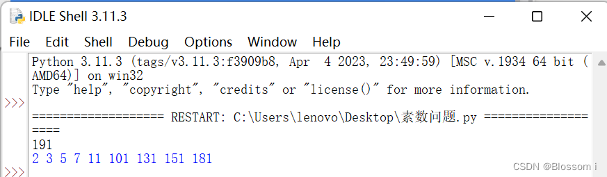 Python学习35：寻找回文素数（python123）_如果一个整数是素数,同时其对应的字符串是回文字符串时,便称其为回文素数。例如,1-CSDN博客