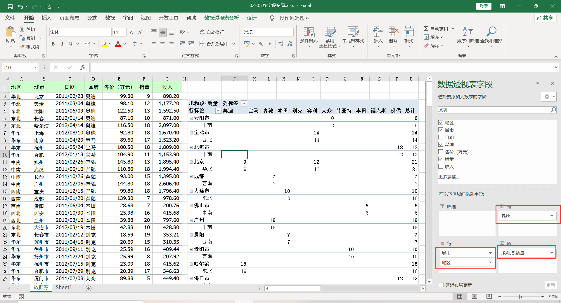 Excel数据透视表经典教程四《多字段布局》_透视表多个字段-CSDN博客
