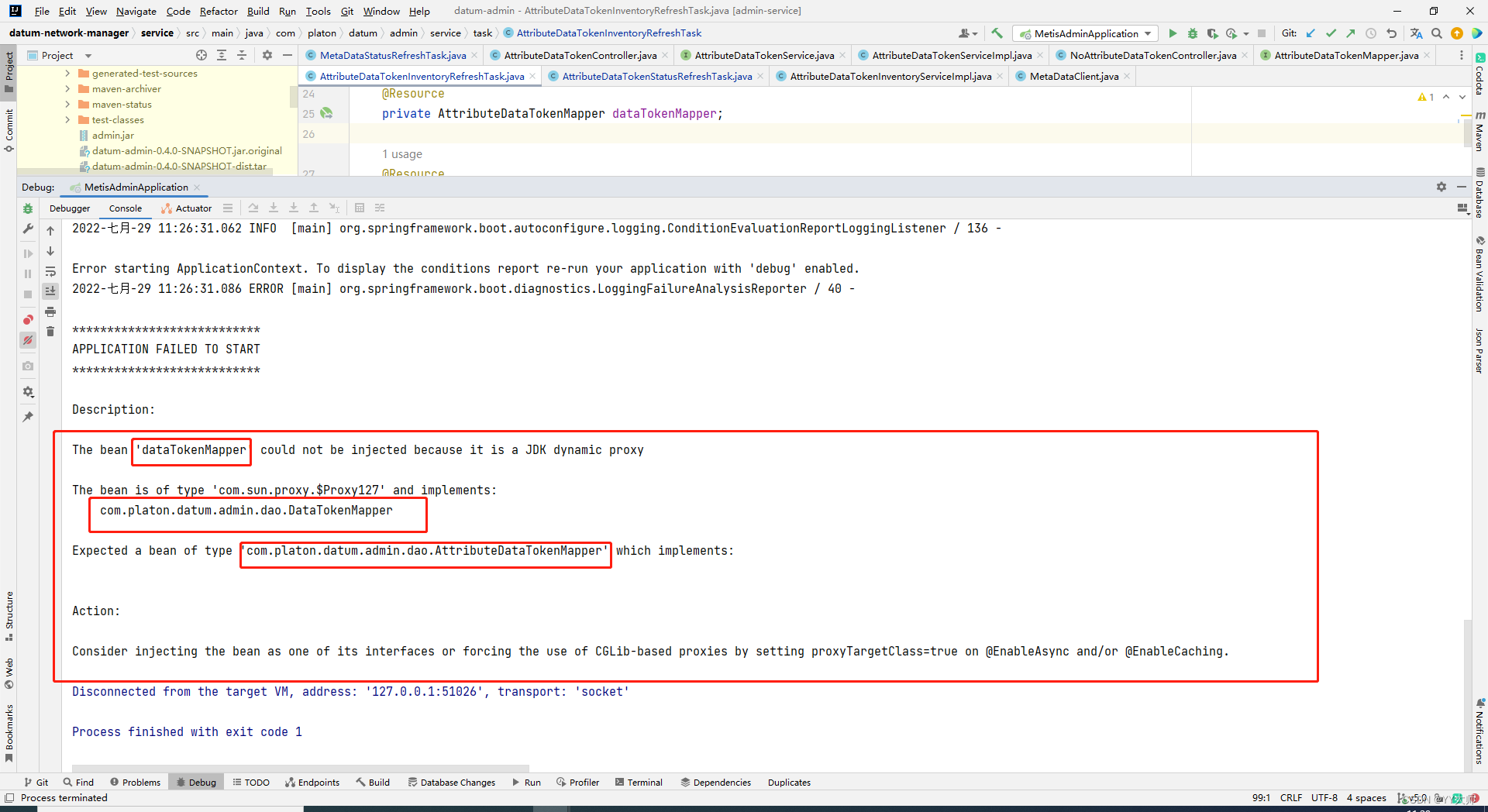 The bean ‘dataTokenMapper‘ could not be injected because it is a JDK dynamic_java_YY大师-华为云开发者联盟