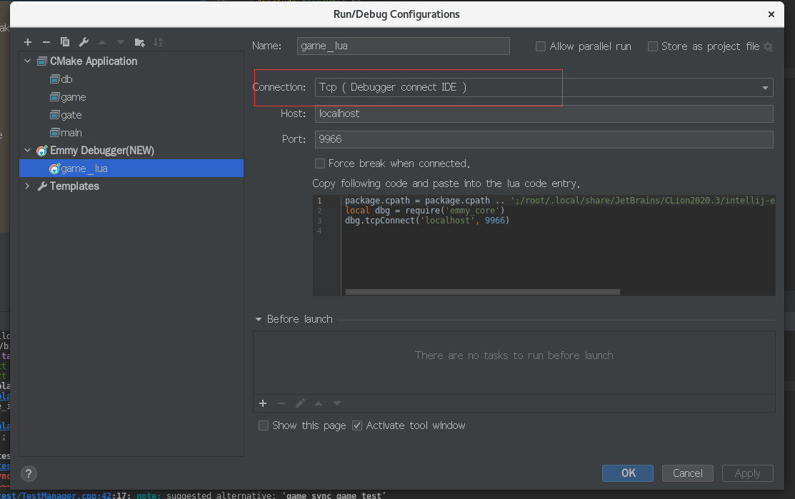 Clion配置lua 断点调试工具dbgtcpconnectlocalhost 9966 修改时间会报错 Csdn博客 