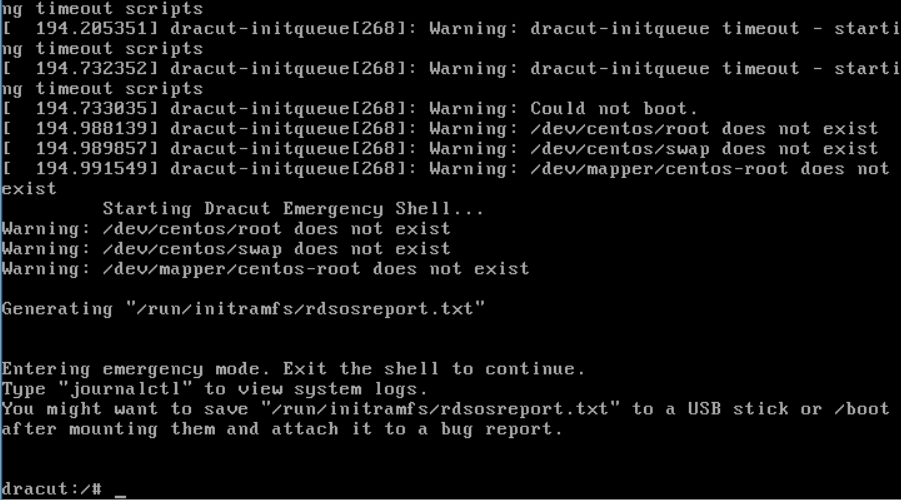 Centos7 开机提示dracut-initqueue timeout_dracut-initqueue timeout无法进入系统-CSDN博客