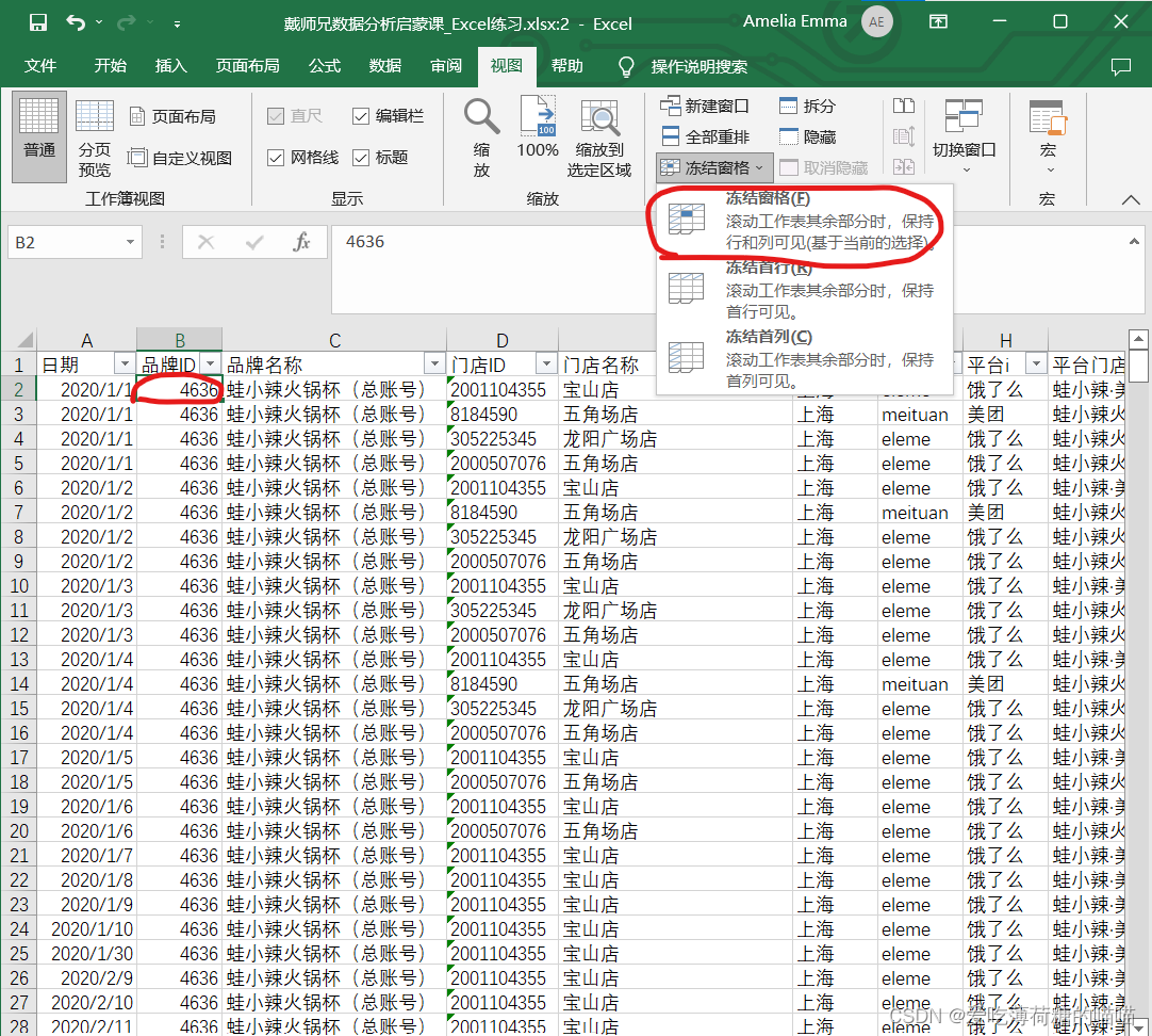 戴师兄数据分析学习day02——excel基础操作戴师兄excel基础操作 Csdn博客