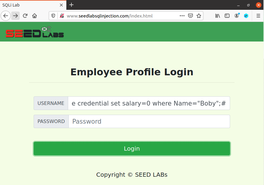 从入门到入土：[SEED-Lab]-SQL注入攻击|SQL Injection Attack Lab|详细说明|实验步骤|实验截图_seedsucuritylabs sql注入-CSDN博客