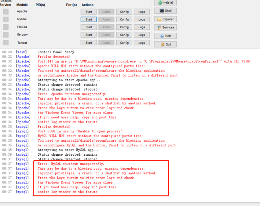 xampp出现Apache和MySQL连接不上的问题解决_xampp连接不到apache-CSDN博客