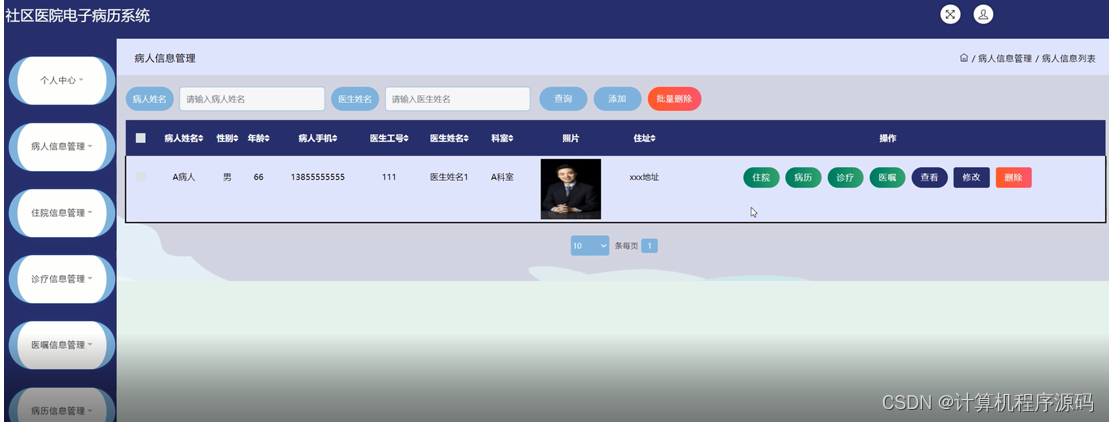 附源码 Ssm计算机毕业设计社区医院电子病历系统java基于ssm的社区医院管理系统医生诊疗界面 Csdn博客