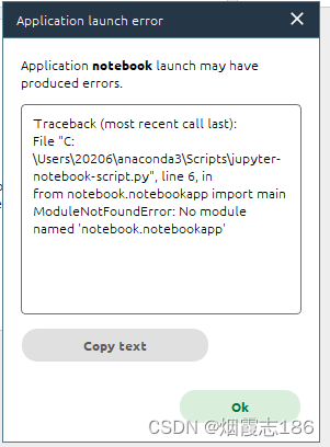 from notebook.notebookapp import mainModuleNotFoundError: No module named ‘notebook.notebookapp ...