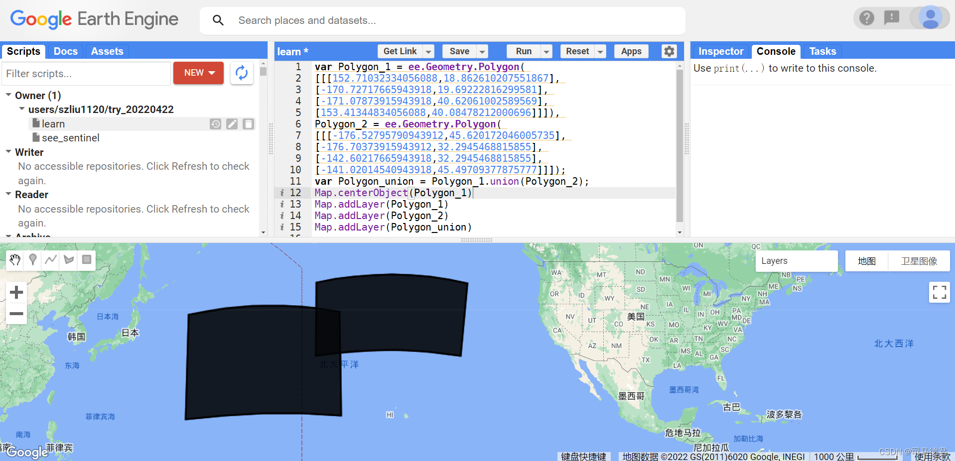 GEE学习笔记【3】GEE的数据类型之Geometry, Feature,Feature collection_gee geometry-CSDN博客