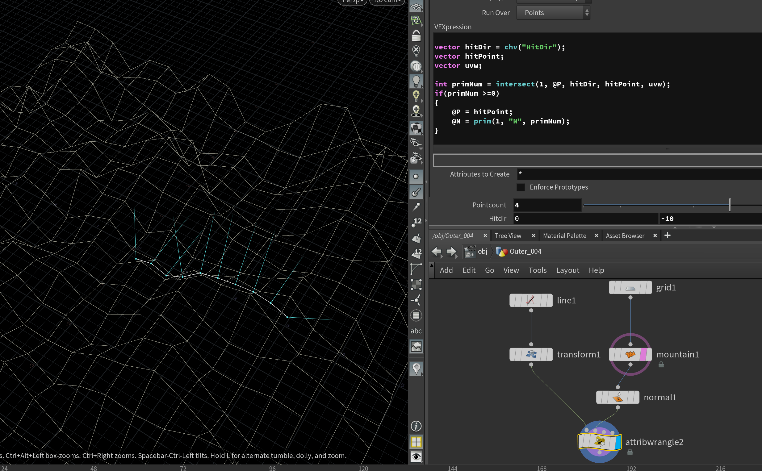 Houdini学习笔记《RayCasting射线检测》_houdini intersect-CSDN博客