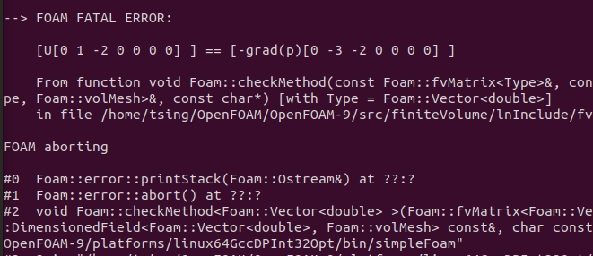 在OpenFoam中遇到的单位错误_openfoam出现 incompatible dimensions for operation [-CSDN博客