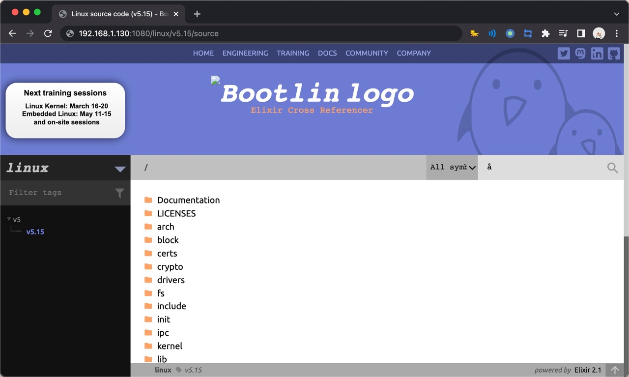 本地搭建 Bootlin elixir 查阅内核代码-CSDN博客