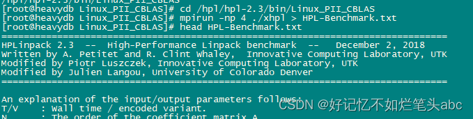 HPL-用于分布式内存计算机的高性能Linpack基准的便携式实现测试_hpl基准测试-CSDN博客