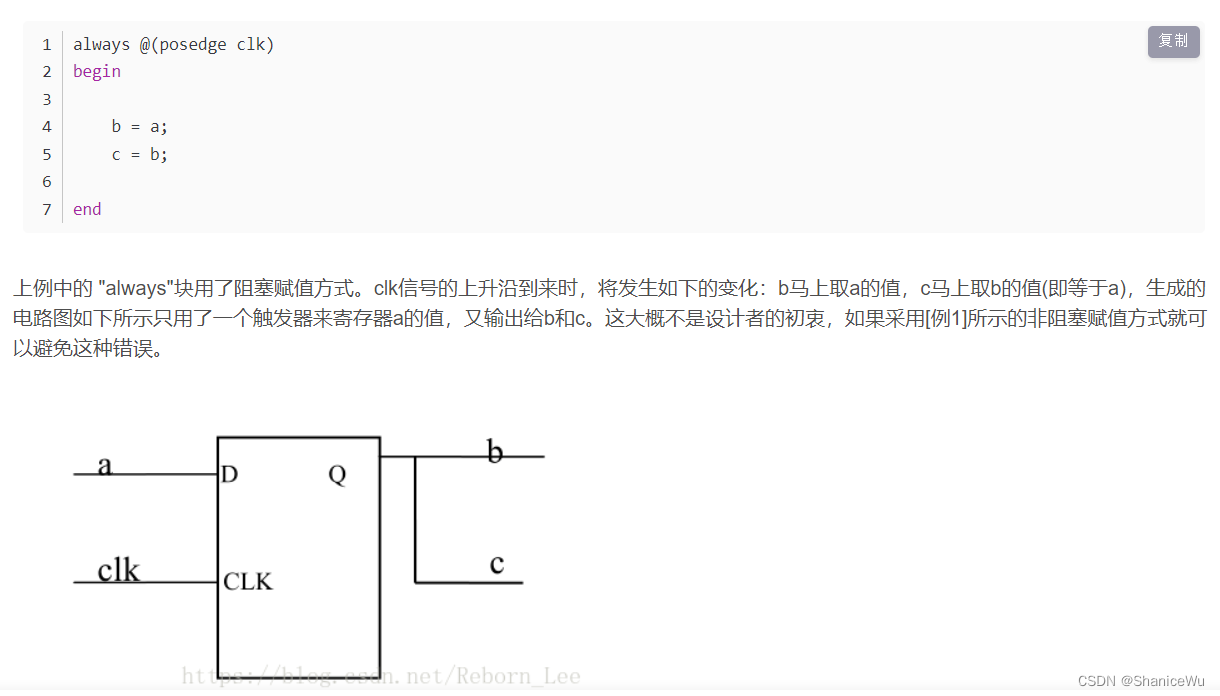 对阻塞赋值和非阻塞赋值的理解 组合逻辑用了非阻塞语句会导致什么结果 Csdn博客