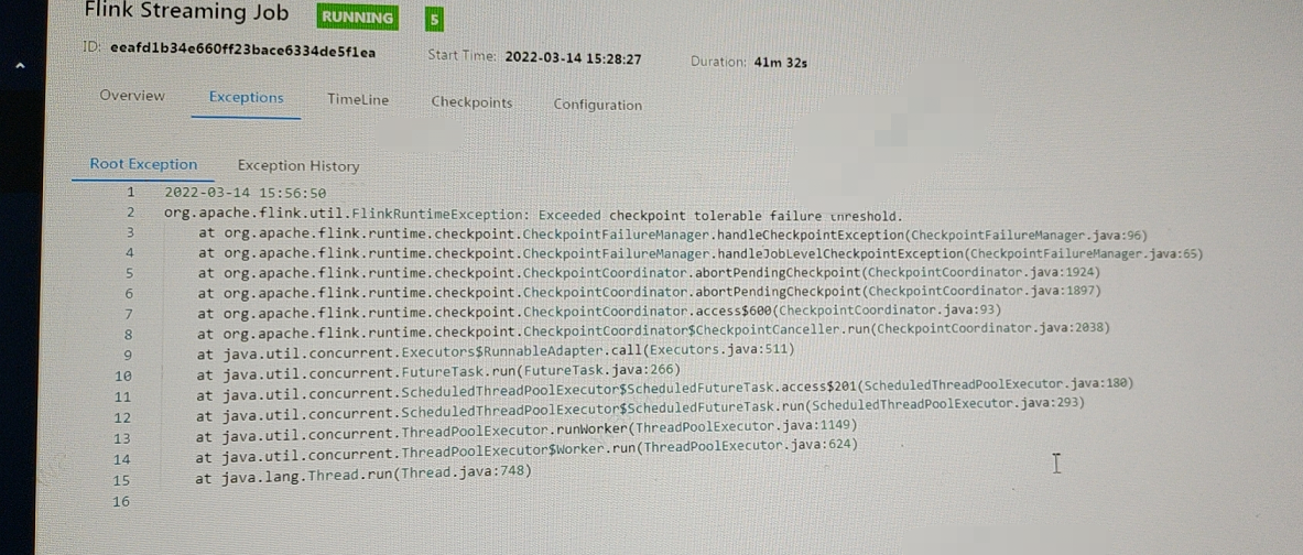 Flink报错：exceeded checkpoint tolerable failure threshould-CSDN博客