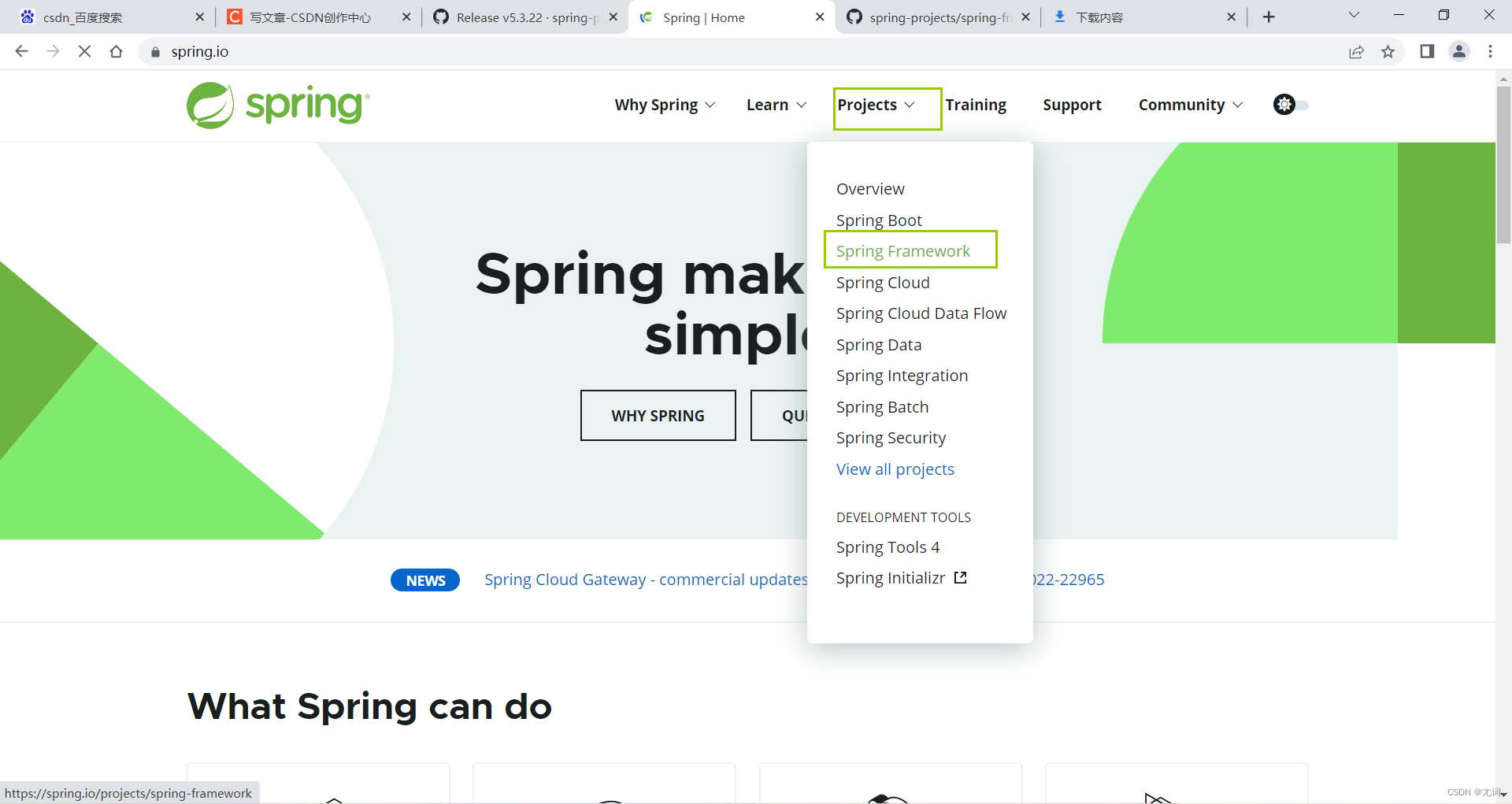 【最新版】Spring官网下载帮助文档教程_spring 文档不能下载了?-CSDN博客