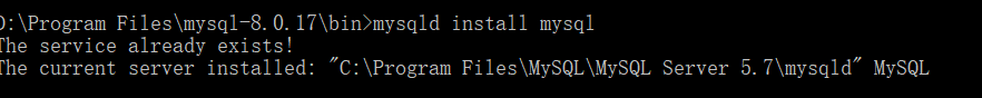卸载mysql后重装，一直提示The service already exists!_mysqld -uninstall the service already exists! the -CSDN博客