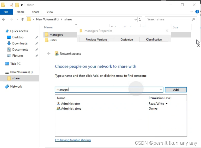 Windows——文件共享在本目录下为所有用户添加一个以用户名命名的文件夹好事永远轮不到我的博客 Csdn博客