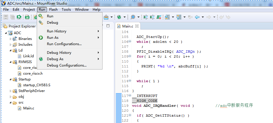【BLE 5.3无线MCU CH582】2、MounRiver IDE初体验_mounriver run-CSDN博客