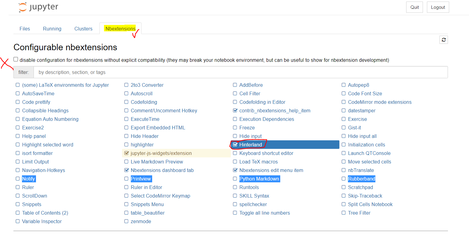 jupyter安装Nbextensions不显示内容_jupyter notebook 目录有侧边栏,不显示内容-CSDN博客