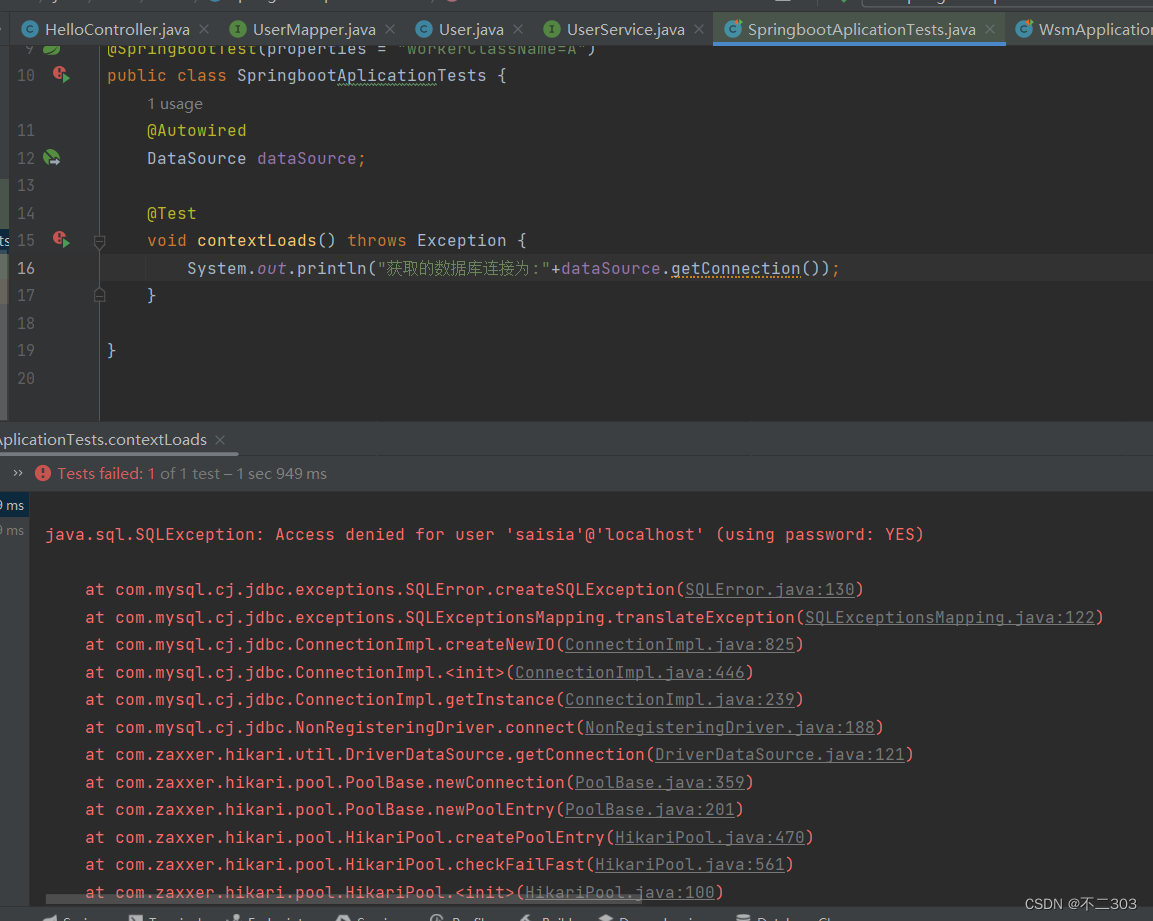Javasqlsqlexception Access Denied For User ‘saisia‘‘localhost