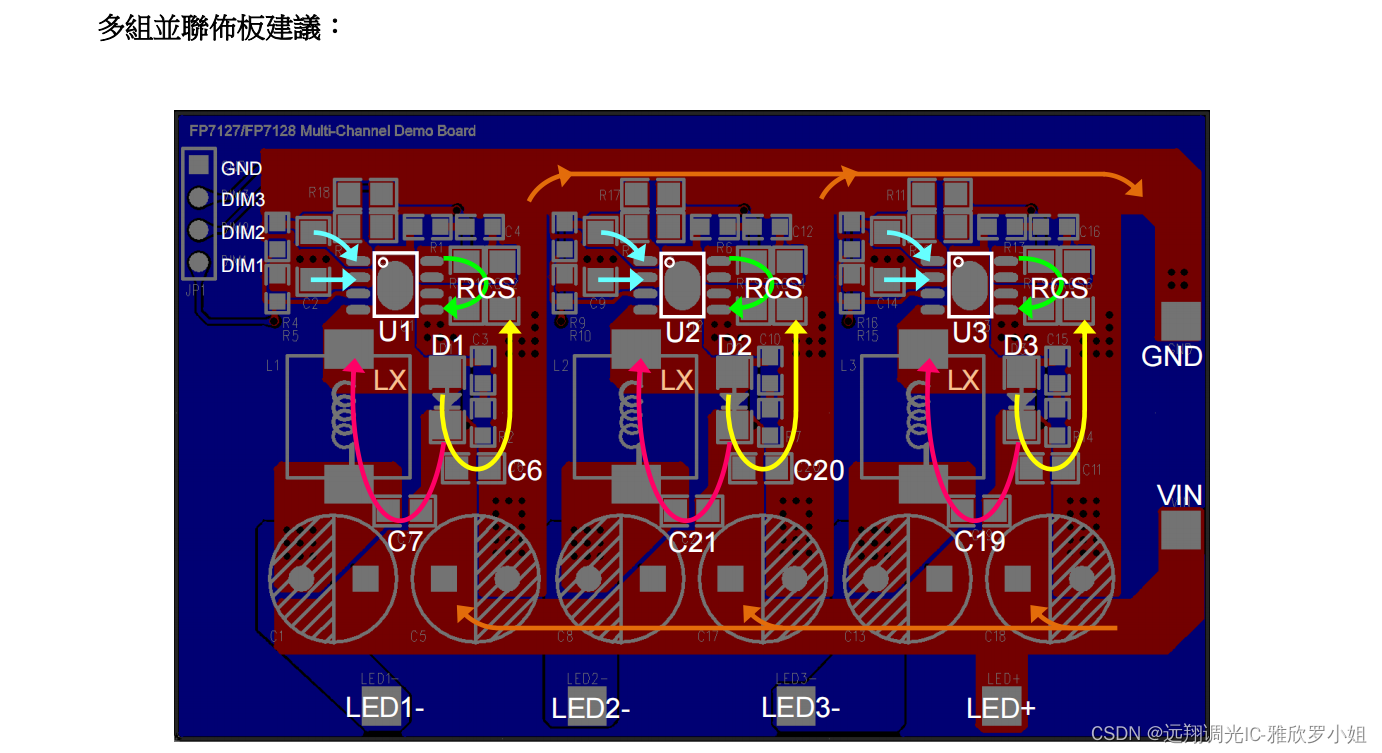 远翔DC-DC降压恒流LED双路调光IC RGB共阳极无频闪调光调色芯片FP7126-FP7127-FP7128 舞台灯磁吸轨道灯智能家居调光 ...