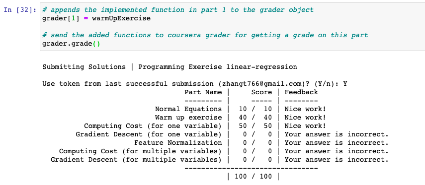 吴恩达机器学习 编程作业 python 版提交方法以及代码-week2_coursera吴恩达作业如何提交-CSDN博客