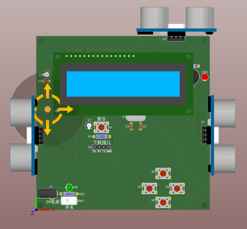 基于51单片机的三路超声测距仪设计proteus仿真原理图PCB_超声波传感器原理图peoteus-CSDN博客