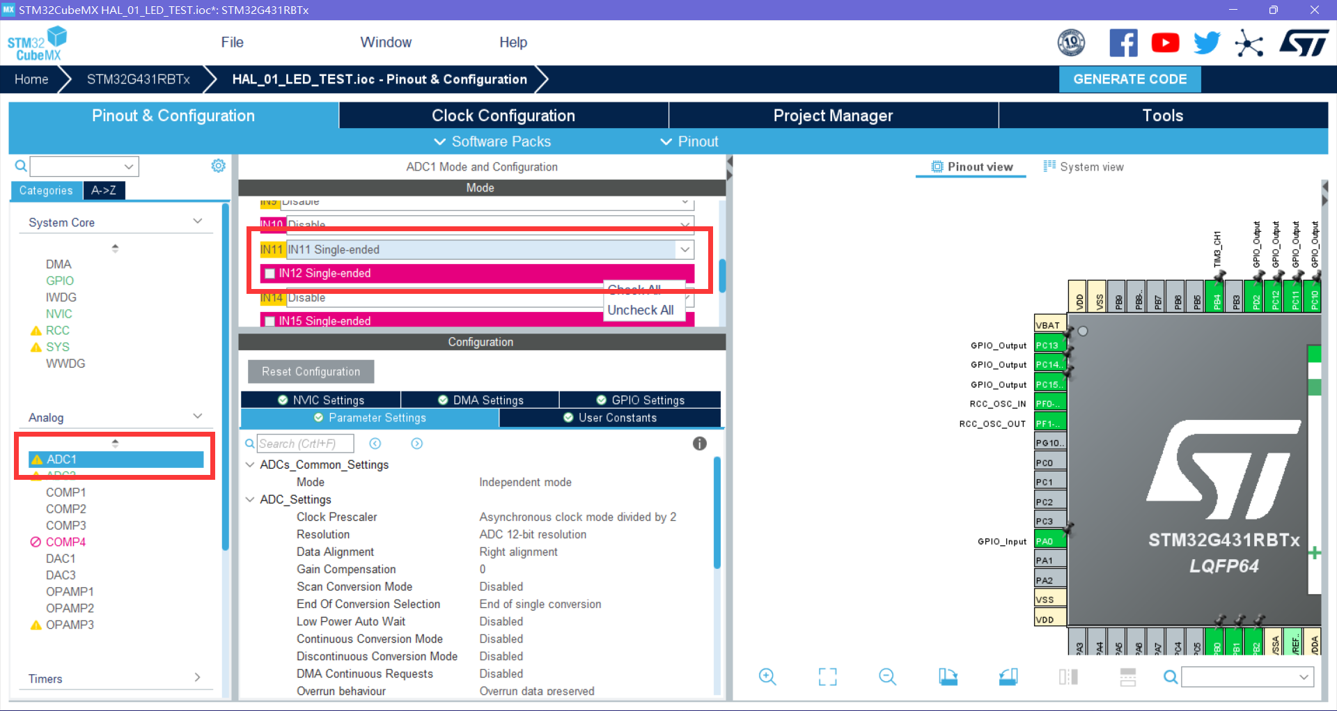 蓝桥杯STM32G431学习记录8——ADC的CubeMX配置及使用_cubemx adc12clock mux-CSDN博客
