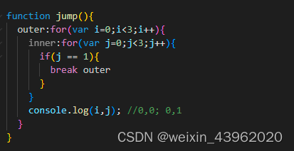 JS跳出循环方法_js break跳出多层循环-CSDN博客