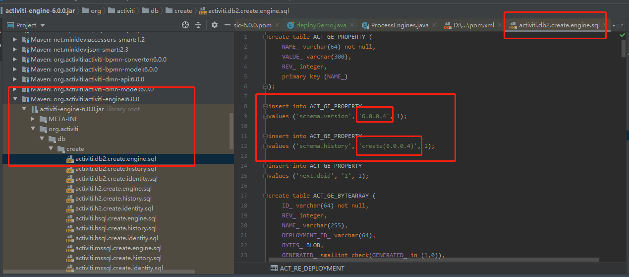 engine.ActivitiException: Could not update Activiti database schema: unknown version from ...