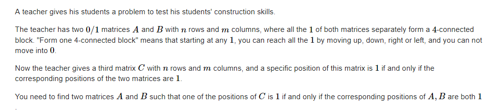 2021ICPC山东省赛 M. Matrix Problem（构造）_山东数学建模试题-CSDN博客