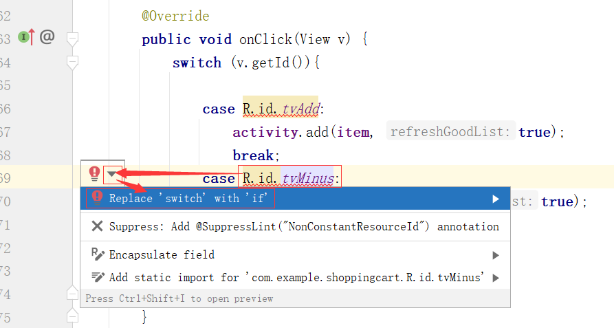 在AS上导入第三方module项目后报错提示：Resource IDs cannot be used in a switch statement in Android library ...