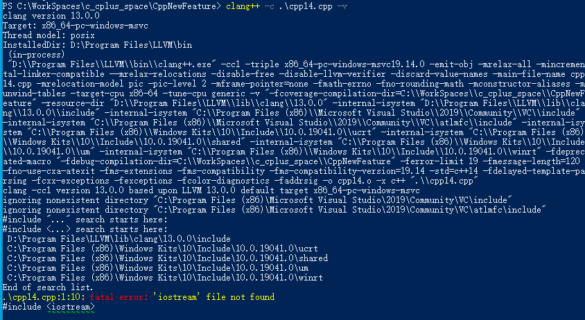 Windows安装了Visio Studio 2019，在VSCode中clang报头文件iostream找不到的快速解决办法(记录)_vscode clangd找不到iostream-CSDN博客