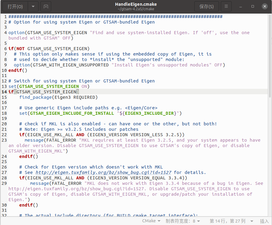 ubuntu20.04 install gtsam && eigen 版本设置 注意事项_the "debug" argument must be followed by a library ...