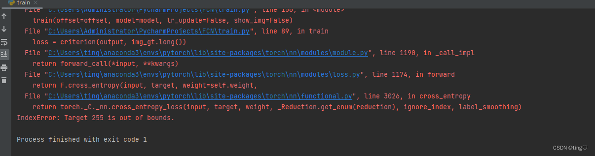【bug】 IndexError: Target 255 is out of bounds.-CSDN博客