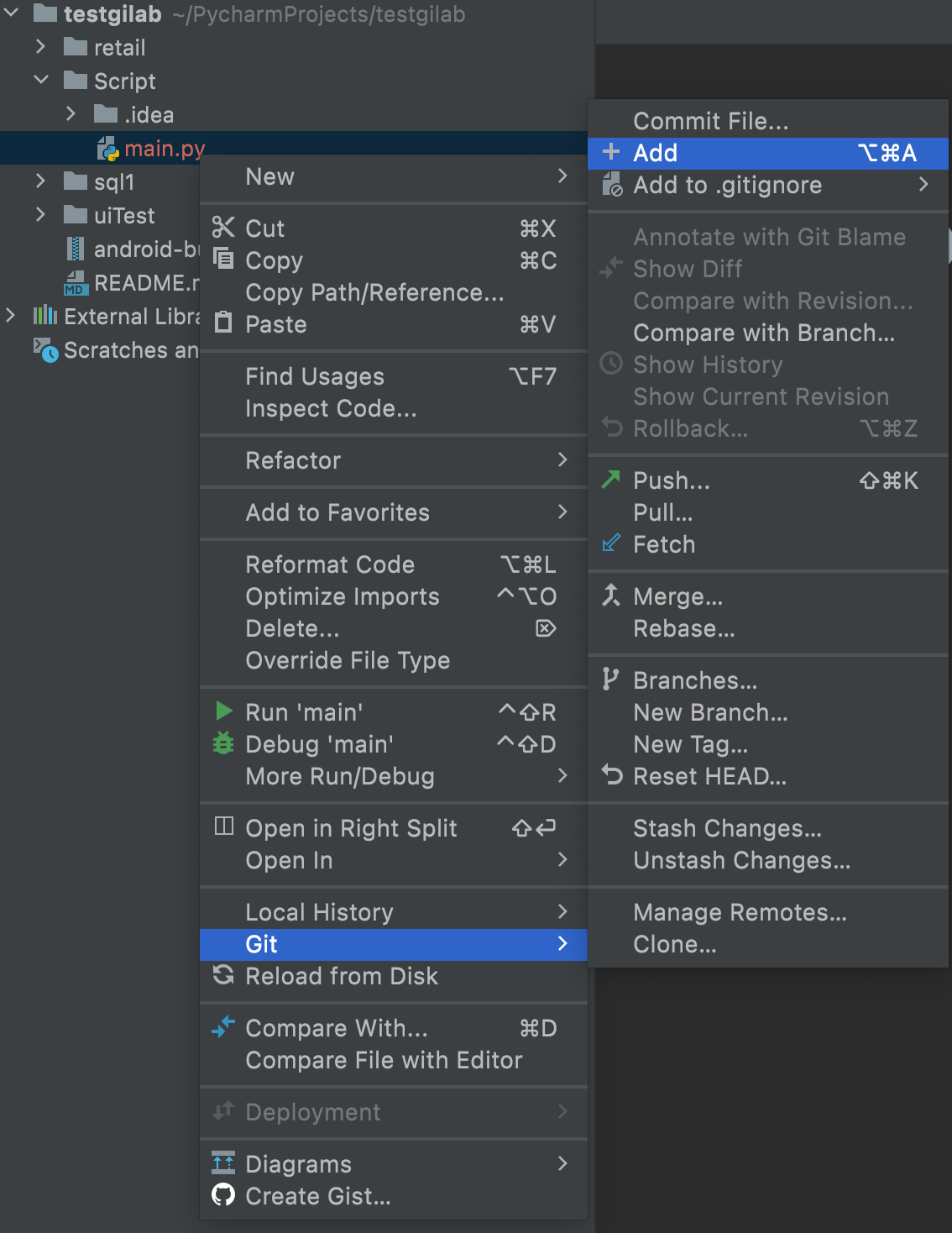 PyCharm使用git管理项目【包括添加到git管理、文件上传等】_pycharm怎么管理git项目-CSDN博客