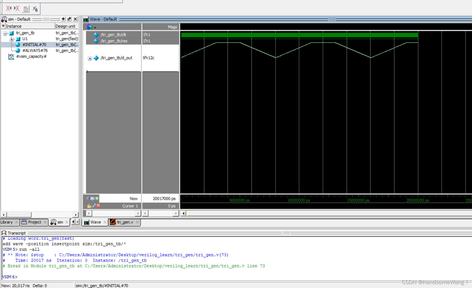 Verilog入门 之三角波发生器stateflow三角波发生器 Csdn博客 