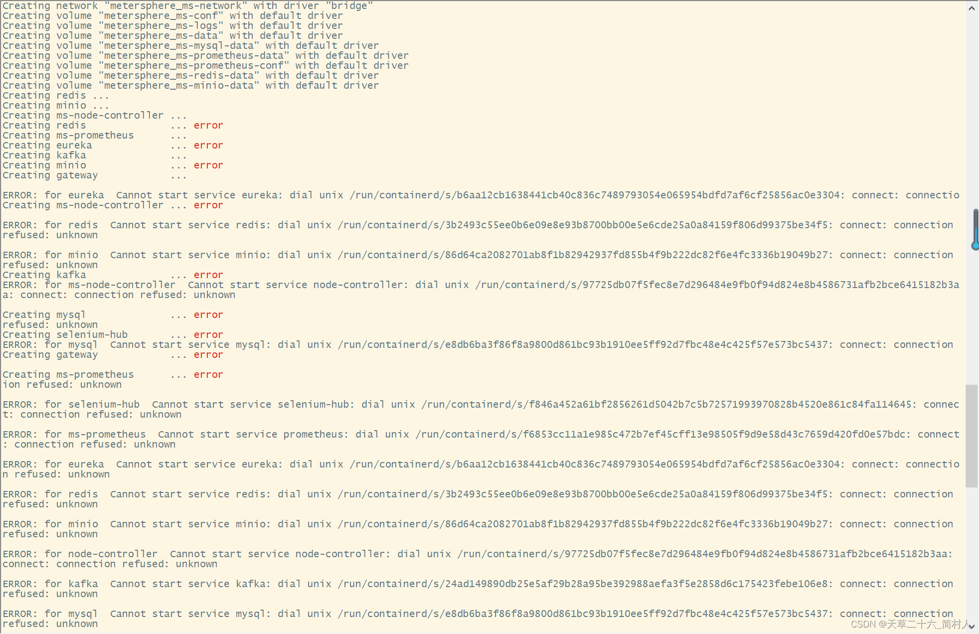 docker安装容器的时候，报错Error response from daemon: dial unix /run/containerd ... connection refused ...