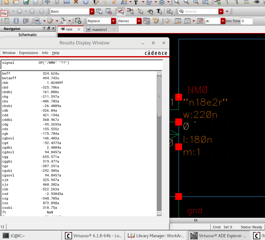 cadence DC仿真后如何查看每个管子的参数_cadence工艺库参数在哪里看-CSDN博客