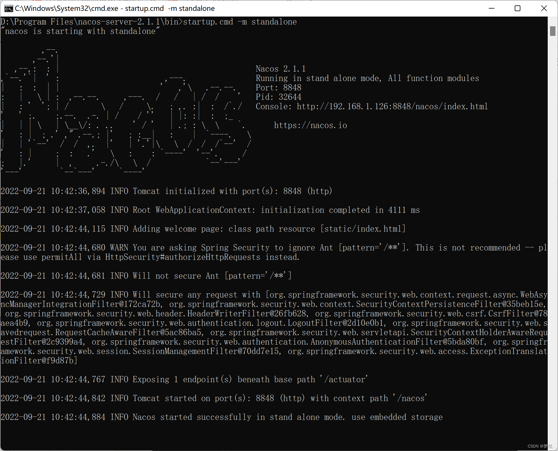 Window系统上的Nacos安装与配置_nacos文件夹-CSDN博客