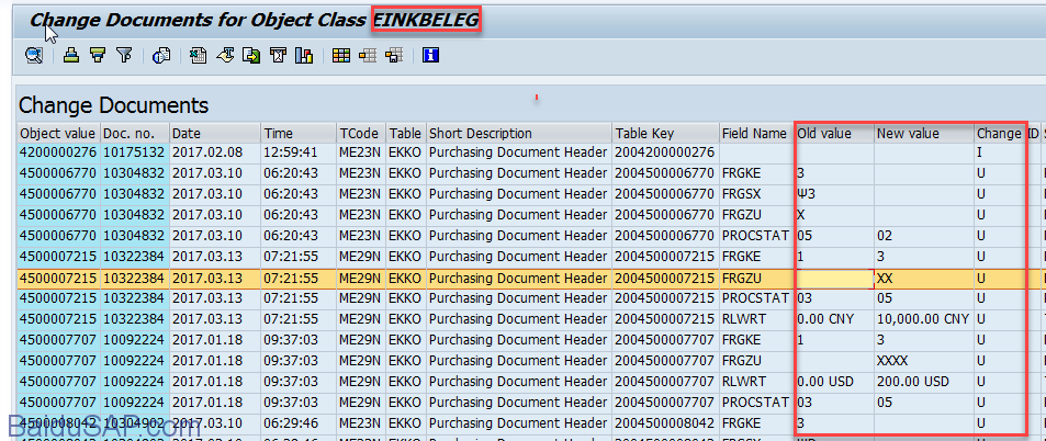 ABAP SAP System Change Log Table CDHDR and CDPOS - Programmer Sought