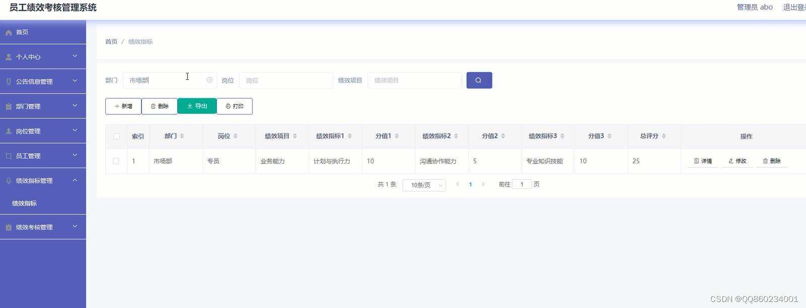 Java基于springbootvue的员工月度绩效考核管理系统vue做考核管理系统 Csdn博客