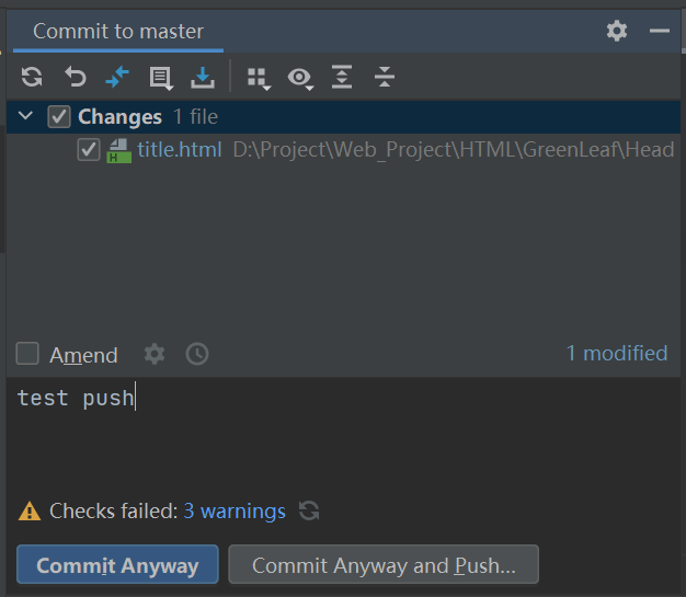 通过WebStorm上传代码到github_commit anyway and push-CSDN博客