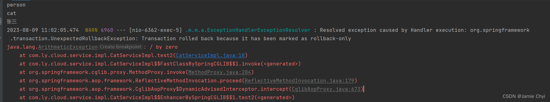 Transaction rolled back because it has been marked as rollback-only ...