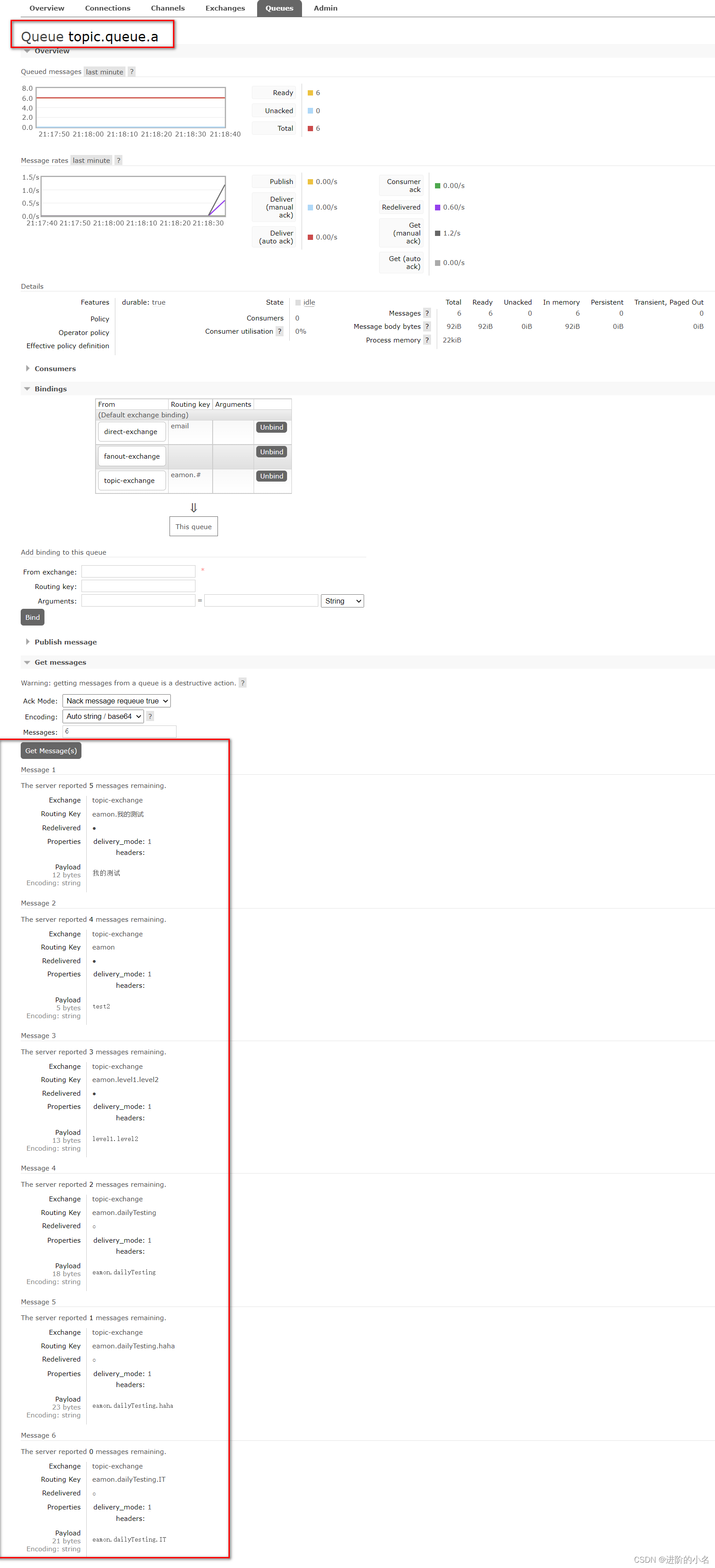 【外行也能看懂的rabbitmq系列(二)】—— Rabbitmq的web管理界面rabbitmqmanagement详解(内含topic模式通配符实操)rabbitmq Web Csdn博客