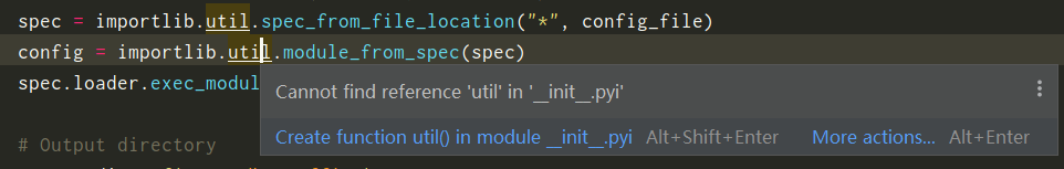 import importlib ，Cannot find reference ‘util‘ in ‘__init__.pyi‘_cannot find reference 'utils ...