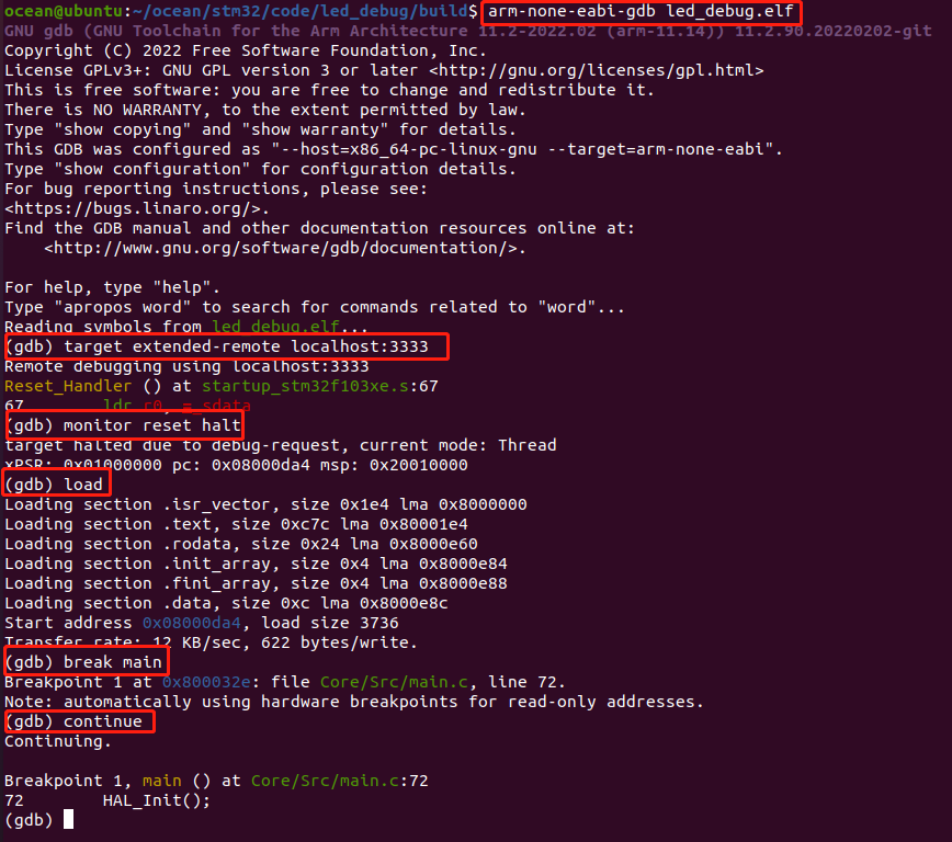 ubuntu20.04 + arm-none-eabi-gdb + openocd + STlink调试STM32F103单片机。-CSDN博客