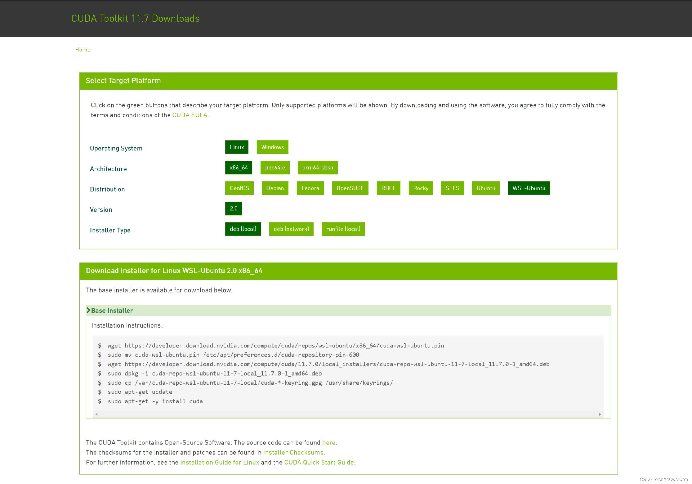 WSL2安装CUDA报错：The public CUDA GPG key does not appear to be installed.-CSDN博客