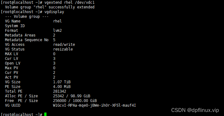 Red Hat7.6新增硬盘扩充到/dev/mapper/rhel-root_red linux server release 7.6 gpt扩容磁盘-CSDN博客